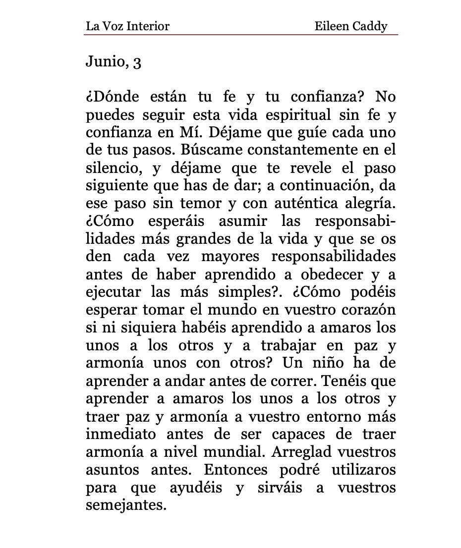 «La Voz Interior» de Eileen Caddy, sábado 3 de junio – La casa de Jave