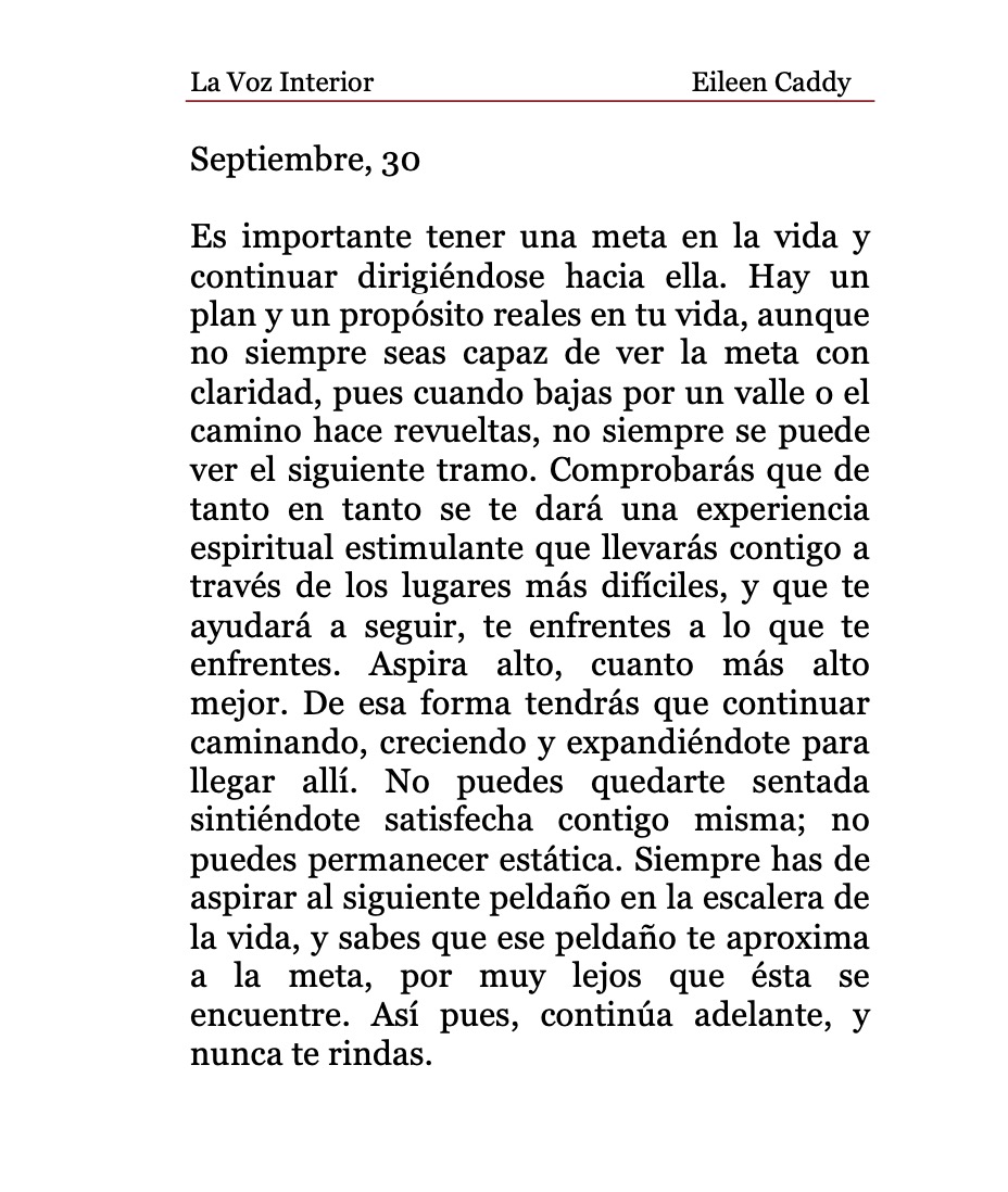 «La Voz Interior» de Eileen Caddy, sábado 30 de septiembre – La casa de ...