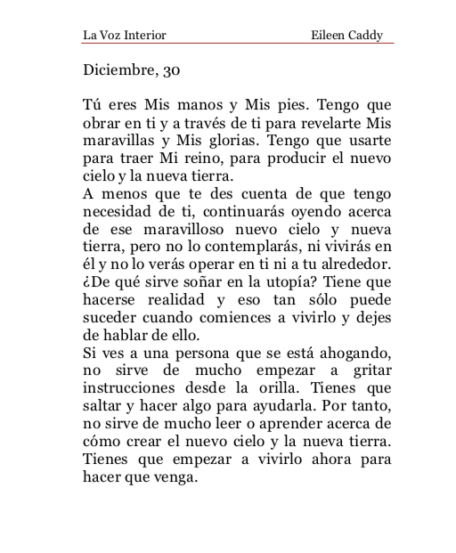 «La Voz Interior» de Eileen Caddy, sábado 30 de diciembre – La casa de Jave